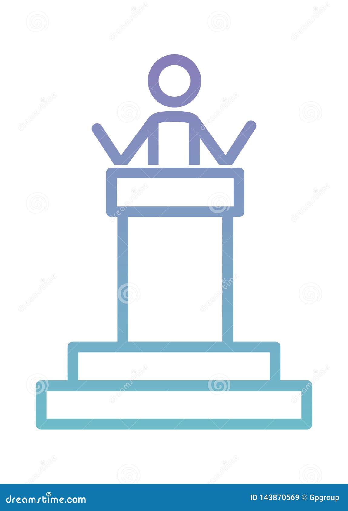 Figure man giving a speech stock vector. Illustration of debate - 143870569