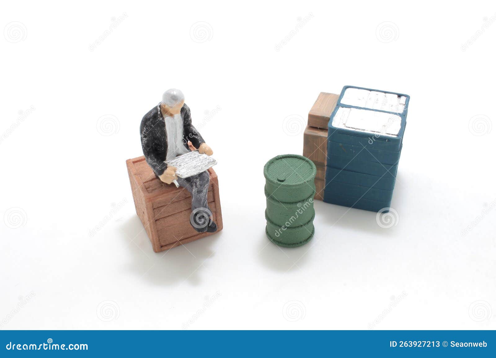 A Figure of a Man Reading a Newspaper Stock Image - Image of person ...