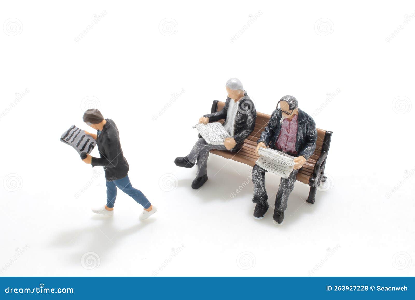 A Figure of a Man Reading a Newspaper Stock Photo - Image of read ...