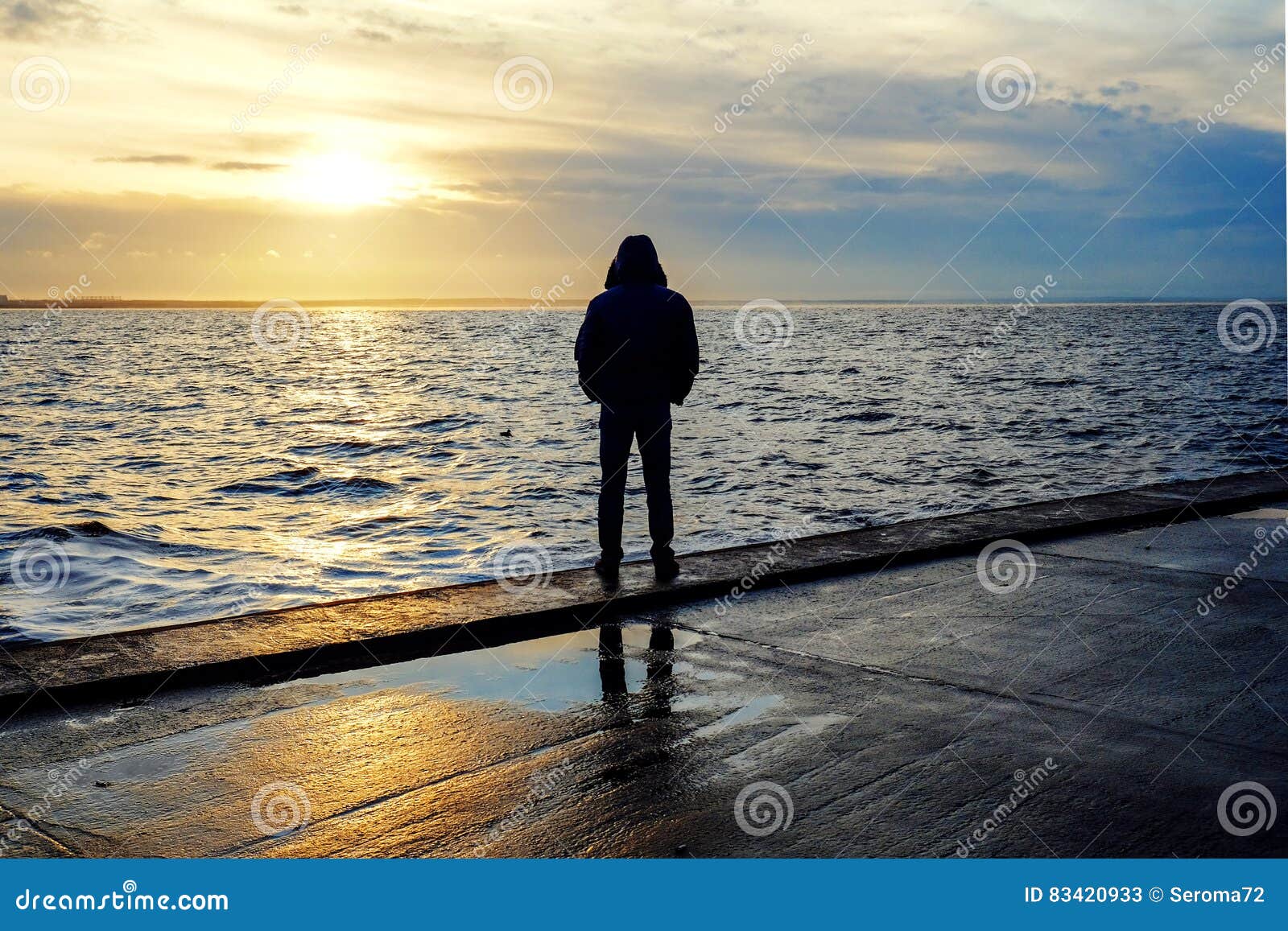 The Figure of a Man on Sunset Background Stock Image - Image of nature ...