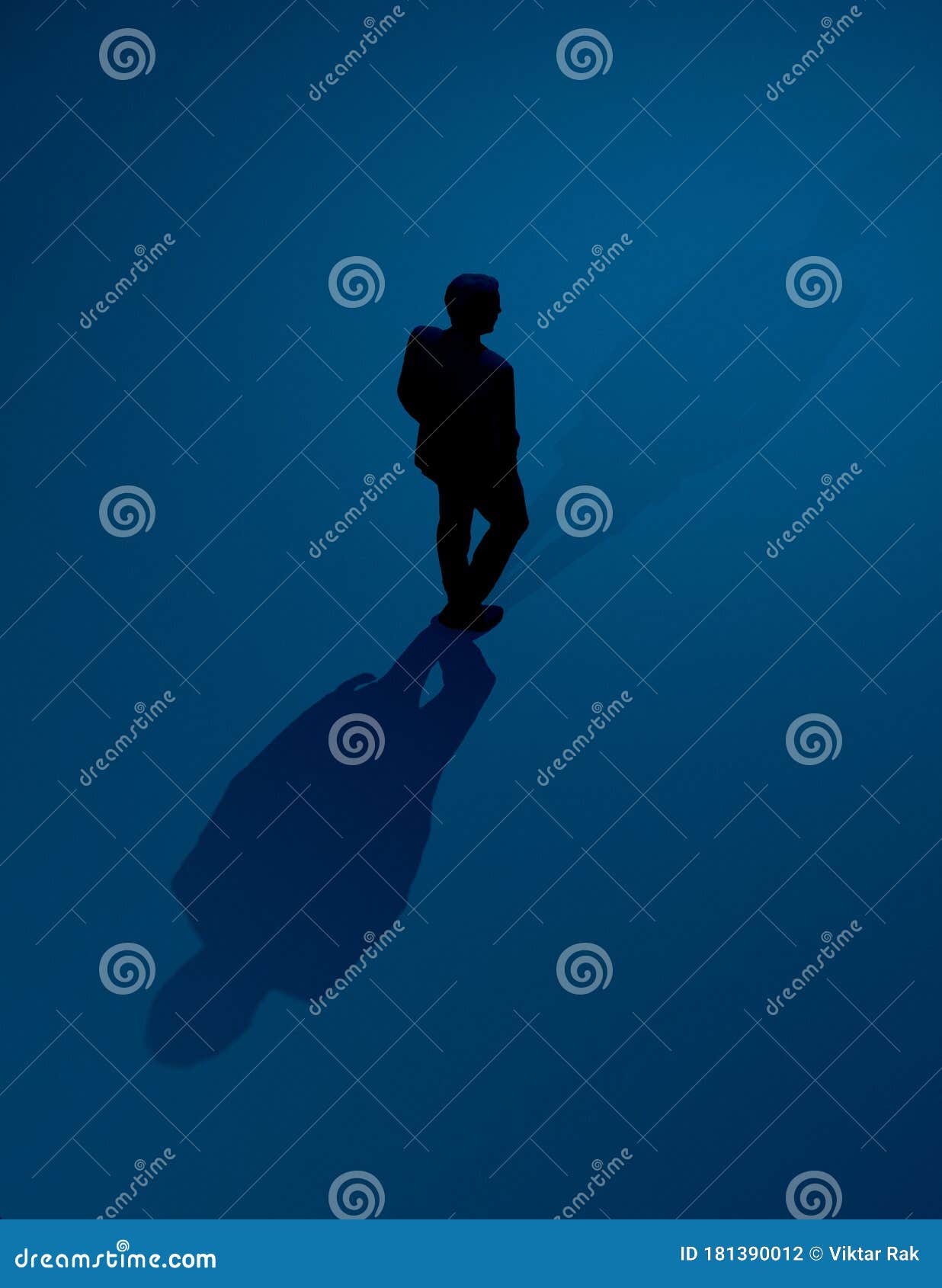 The Figure of a Man in Taking a Step between Two Shadows. Contrast ...