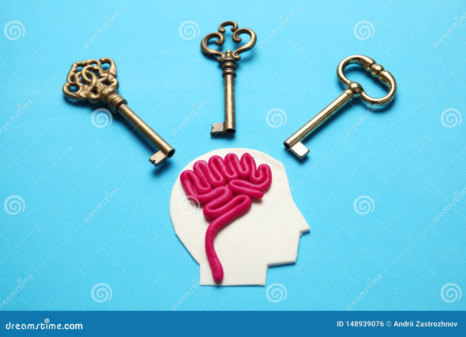 Figure of Man and Three Keys. Business Problems and Solution Stock ...
