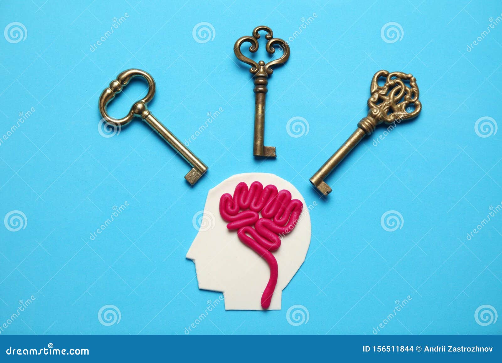 Figure of Man and Three Keys. Business Problems and Solution Stock ...