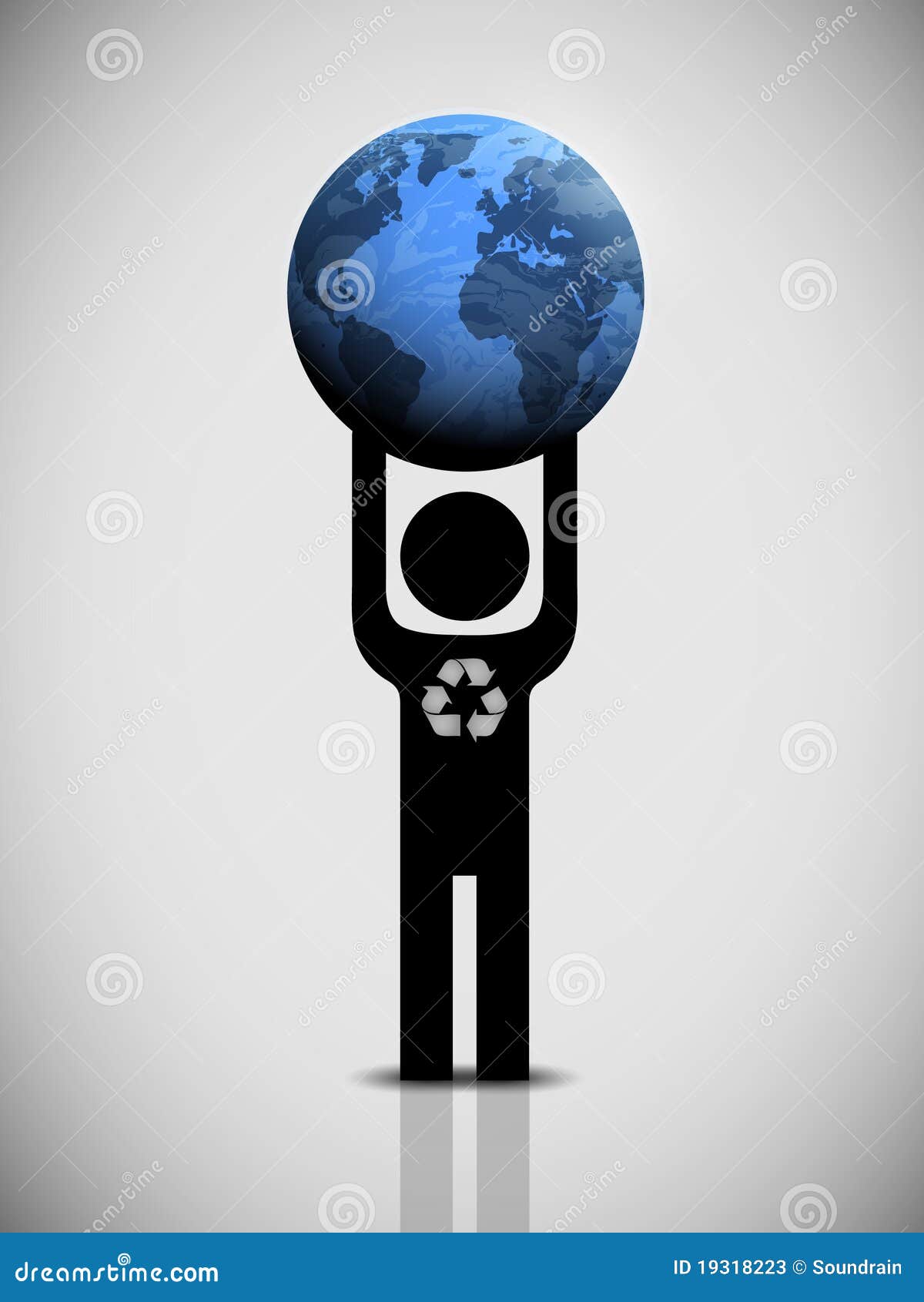 Figure of a Man Who is Holding the Earth Stock Vector - Illustration of ...