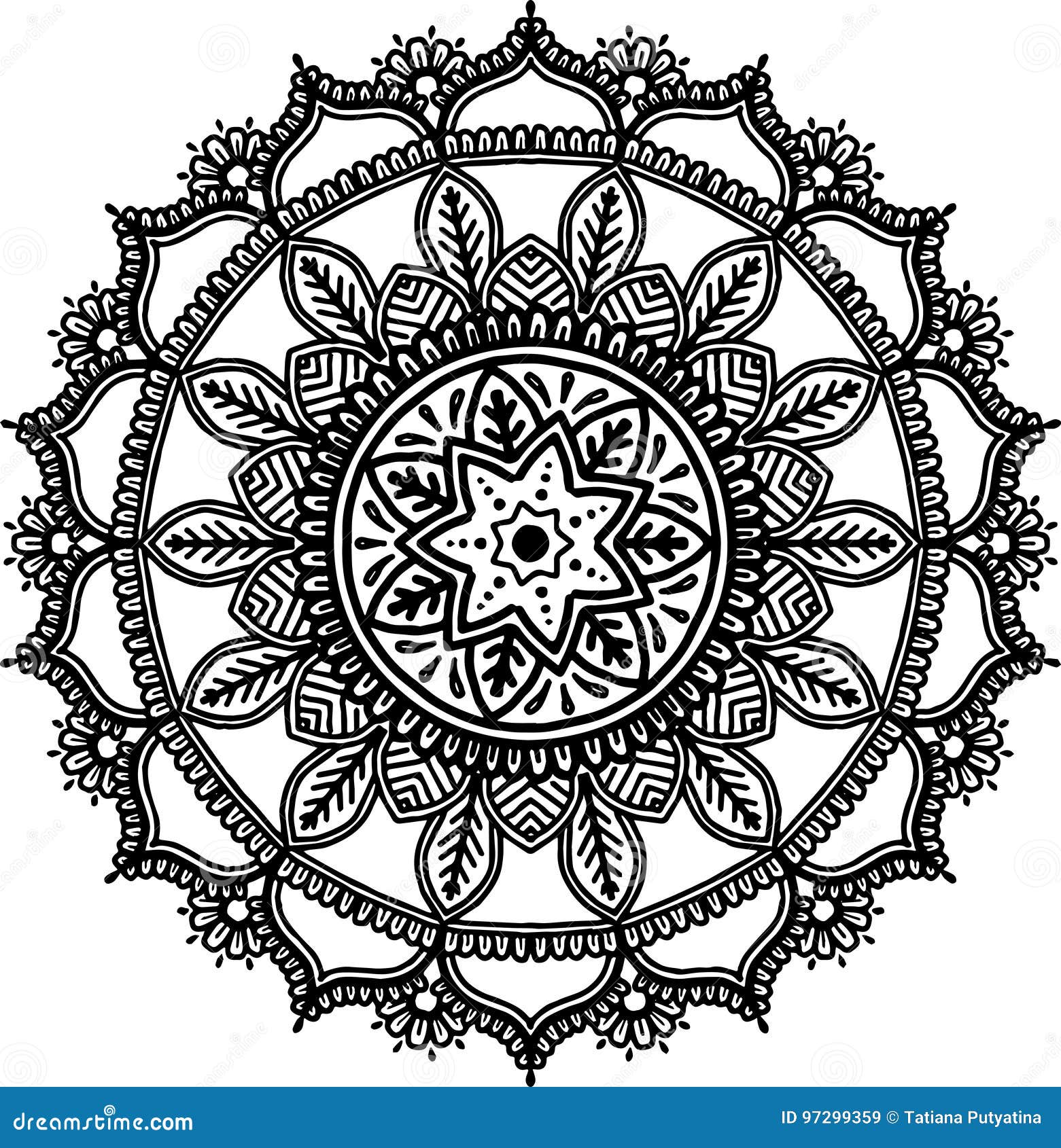Figure Mandala for Coloring Stock Illustration - Illustration of ...