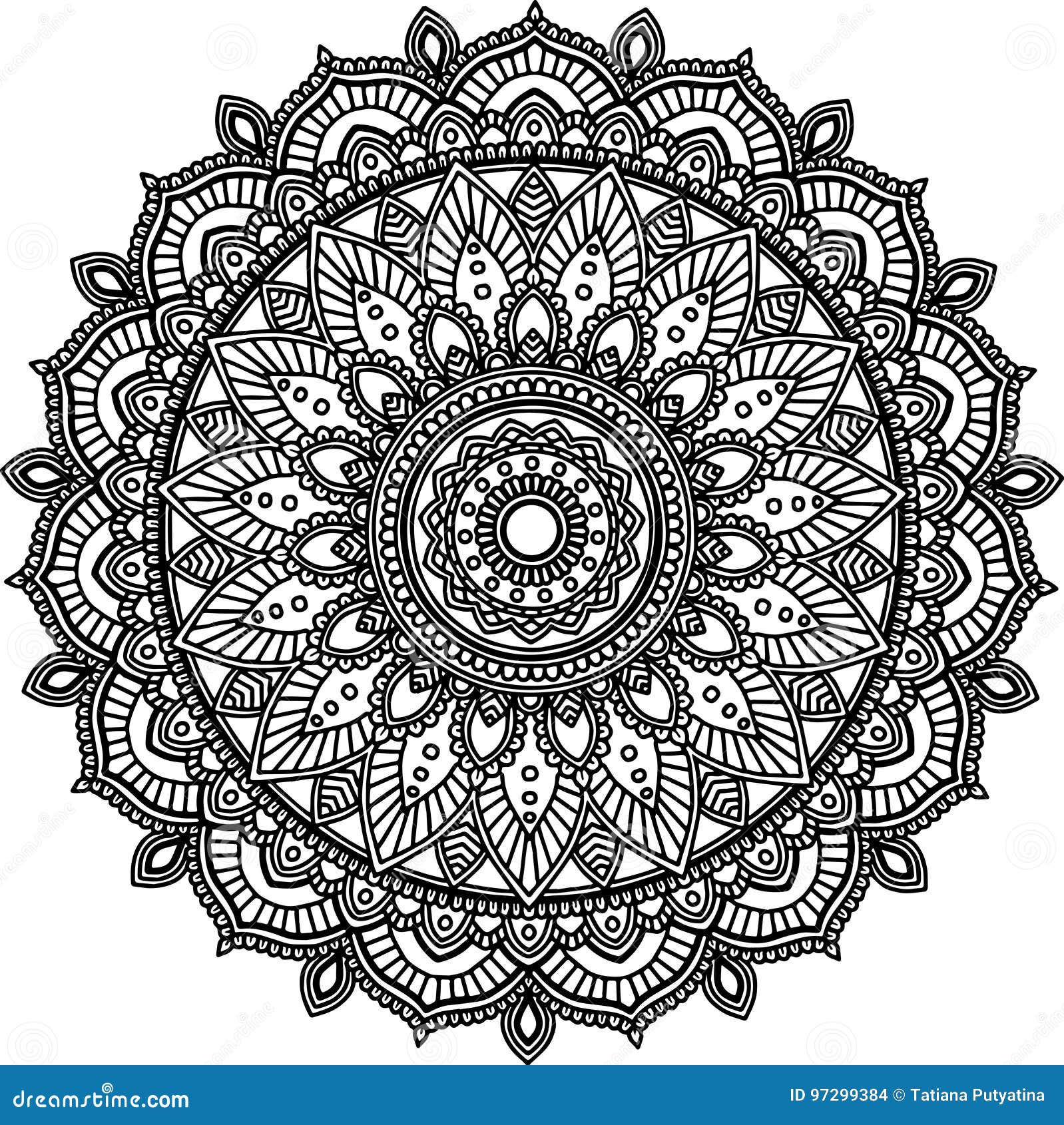 Figure Mandala for Coloring Stock Illustration - Illustration of design ...