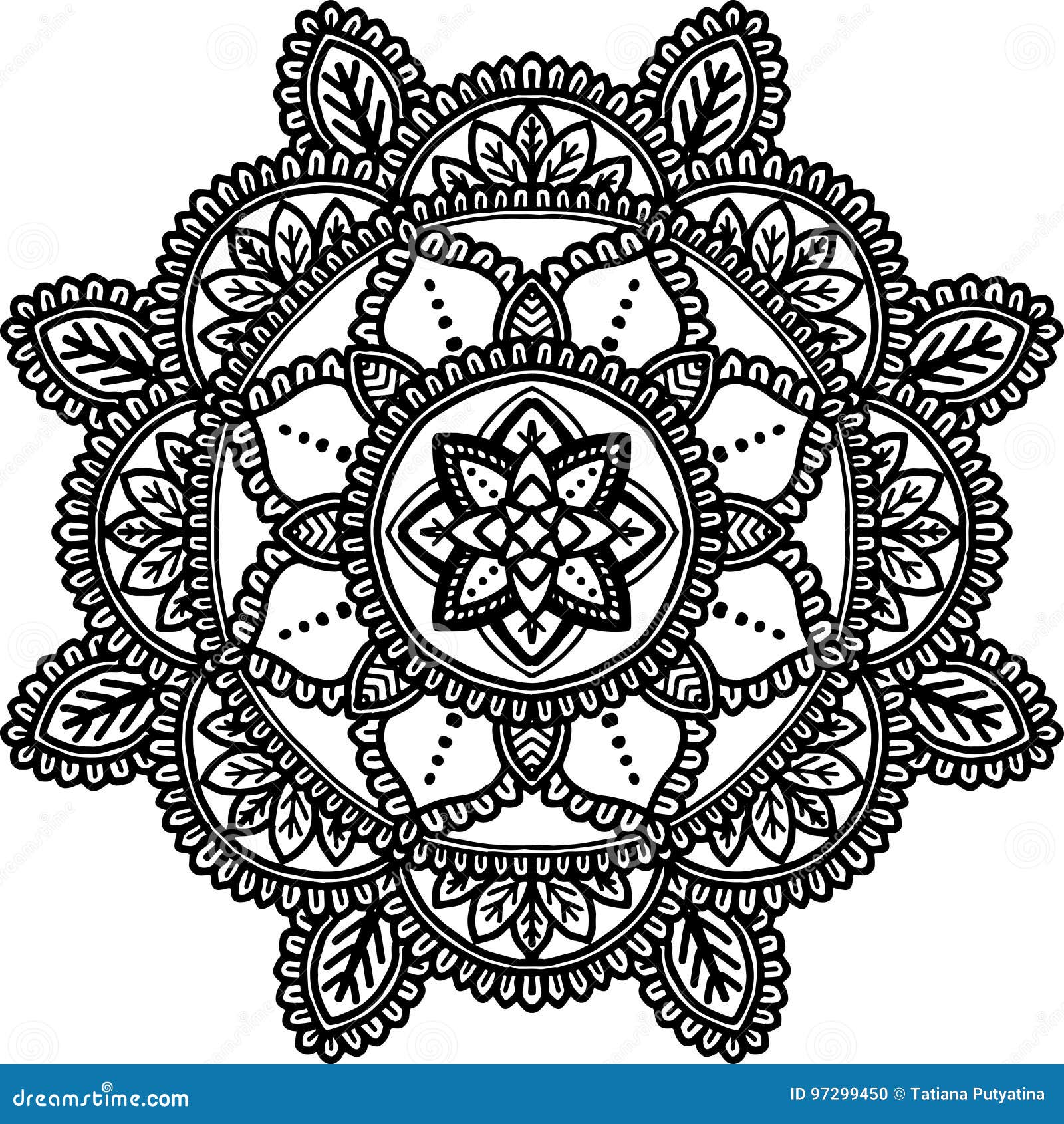 Figure Mandala for Coloring Stock Illustration - Illustration of motif ...