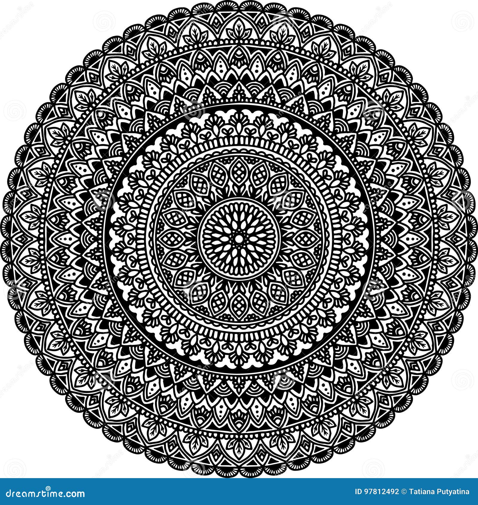 Figure Mandala for Coloring Stock Illustration - Illustration of ...