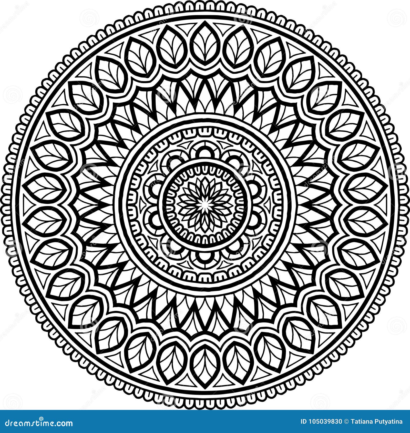 Figure Mandala for Coloring Stock Illustration - Illustration of floral ...