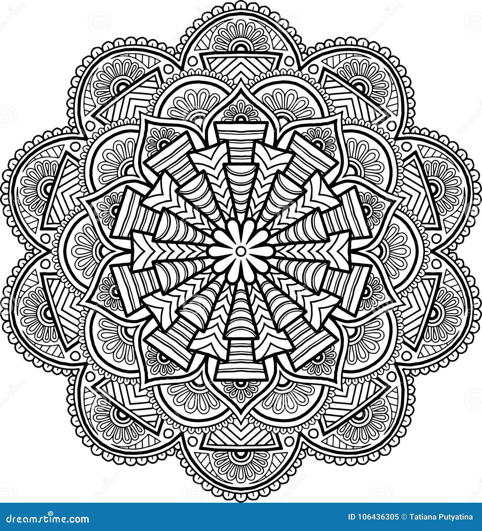Figure Mandala for Coloring Stock Vector - Illustration of decorative ...