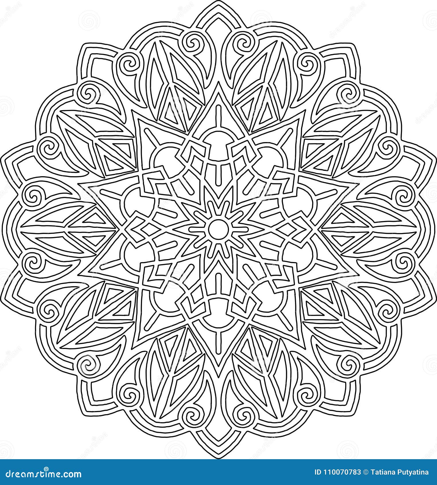 Figure Mandala for Coloring Stock Illustration - Illustration of style ...
