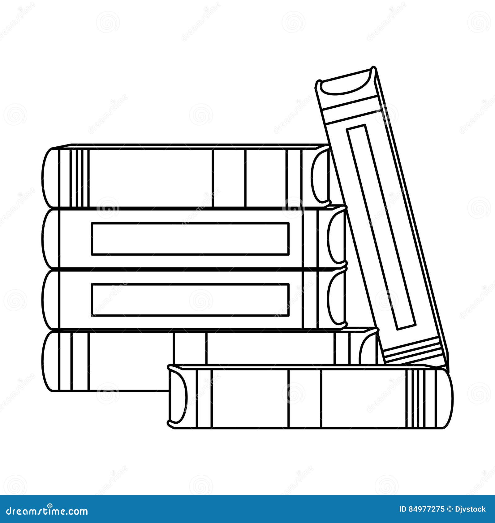 Figure Many Books Together Icon Stock Illustration - Illustration of ...