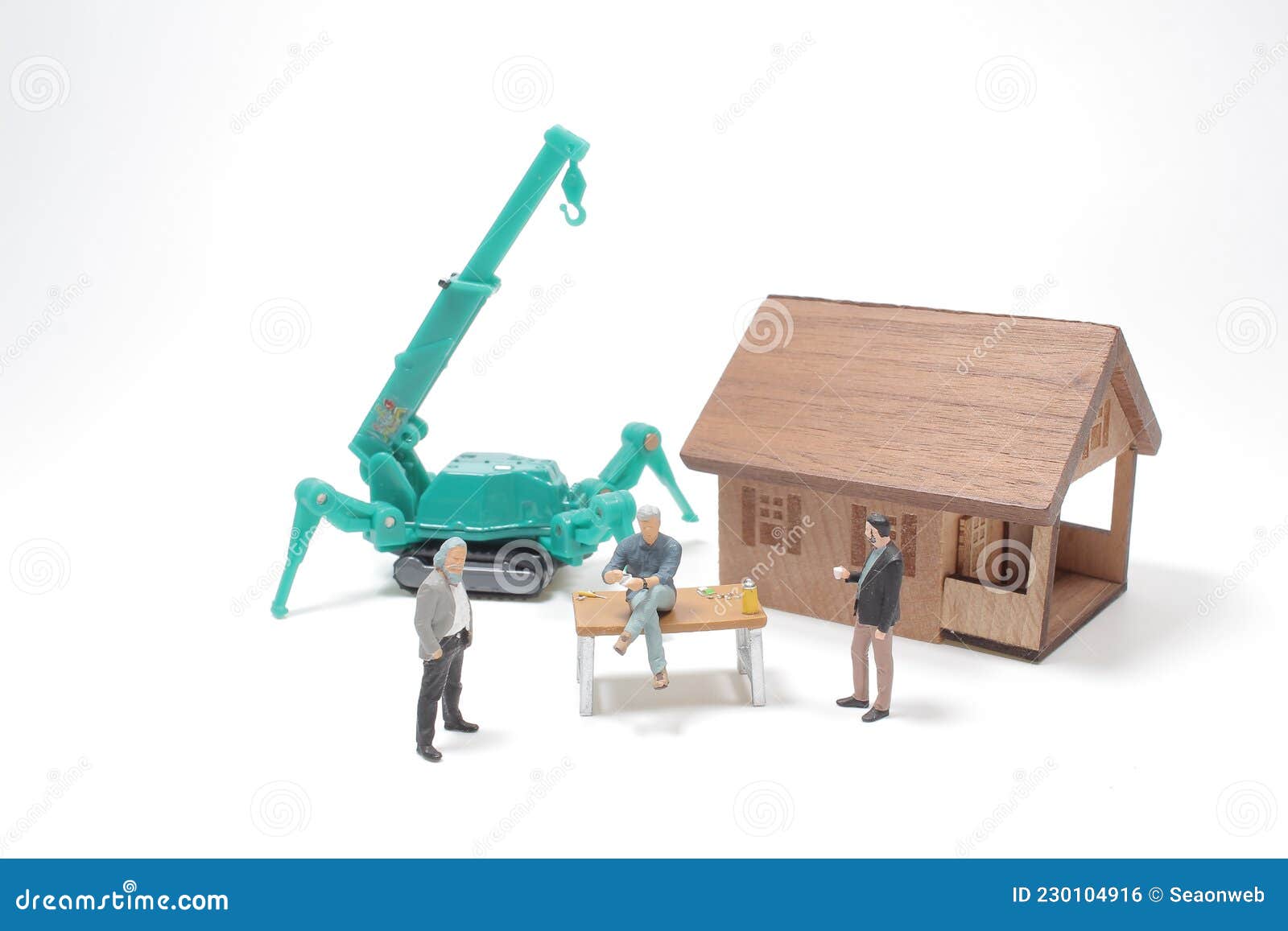 Figure Men, Engineer Worker at the House Building Stock Photo - Image ...