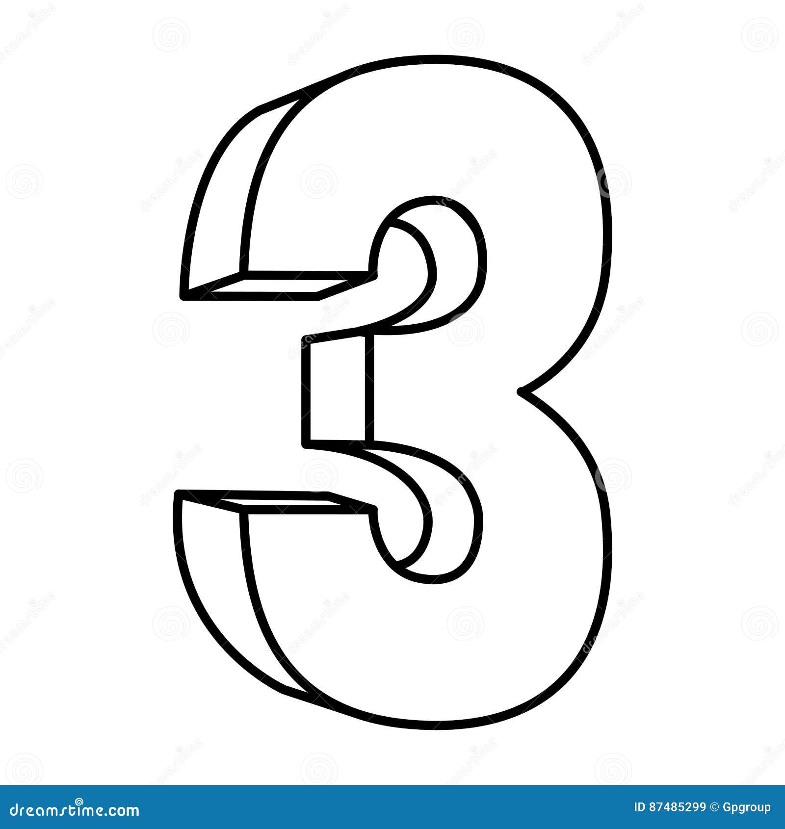 Figure number three icon stock illustration. Illustration of design ...