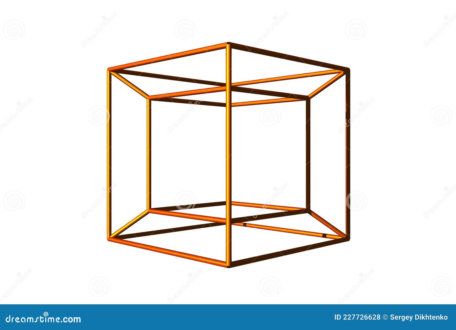 Figure Outline Cubes Form 3d Rendering White Background Stock ...