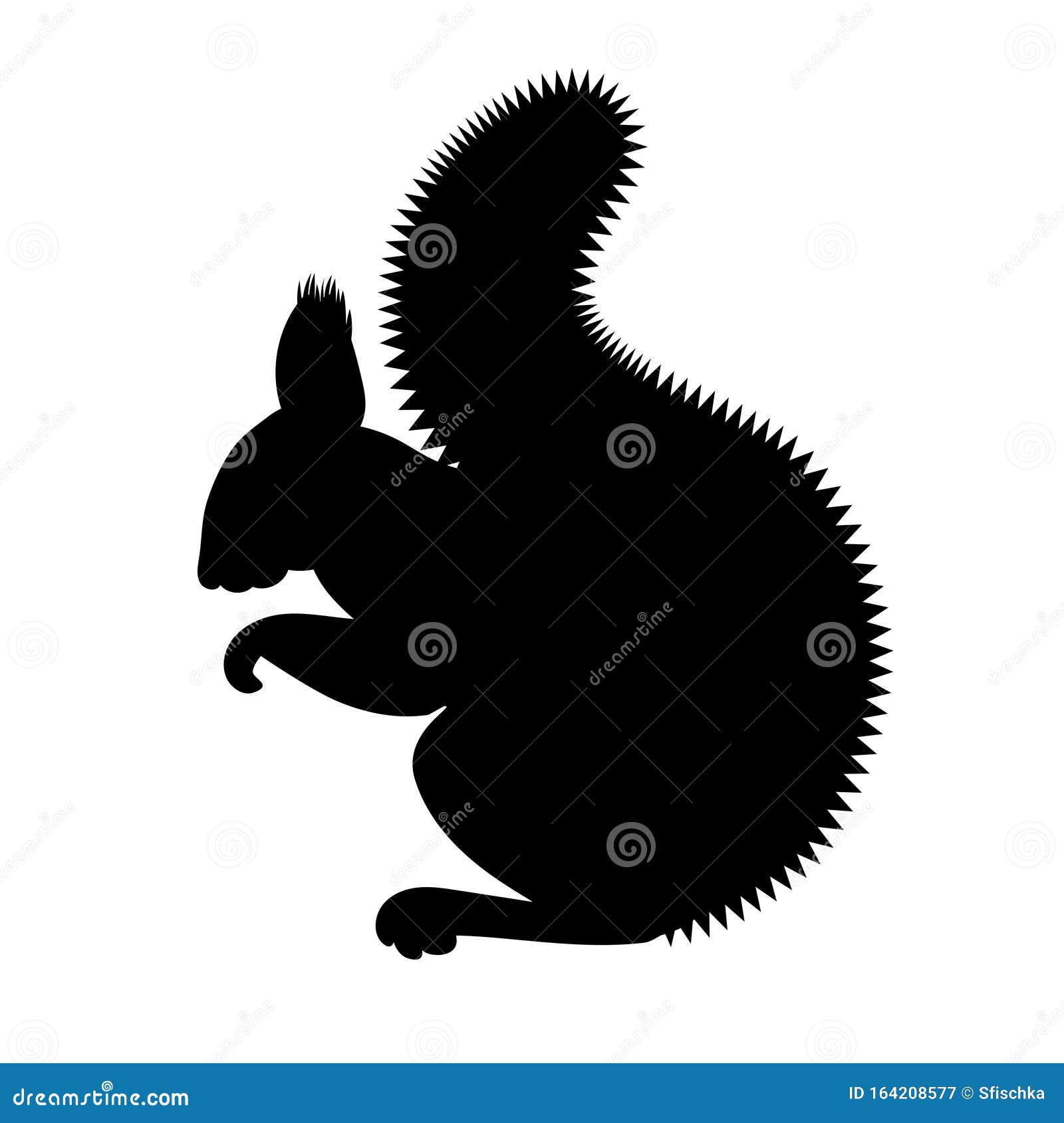 Figure Outline of a Squirrel Stock Vector - Illustration of monochrome ...