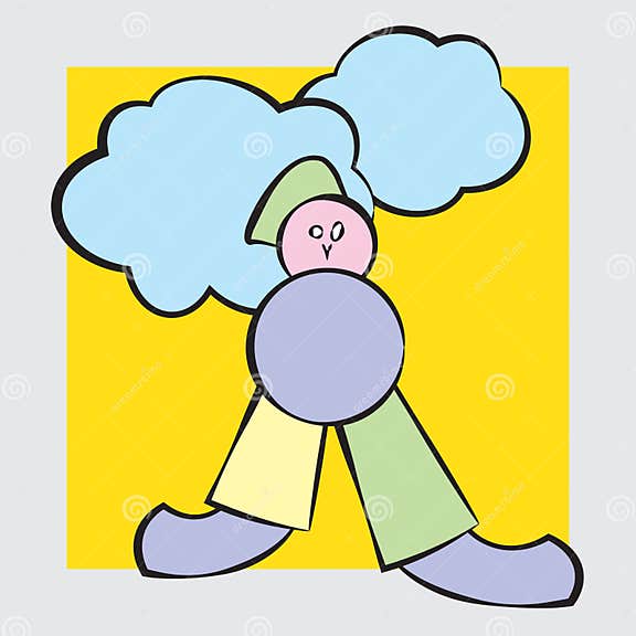 Figure in Pastel Colors with Clouds Stock Vector - Illustration of ...