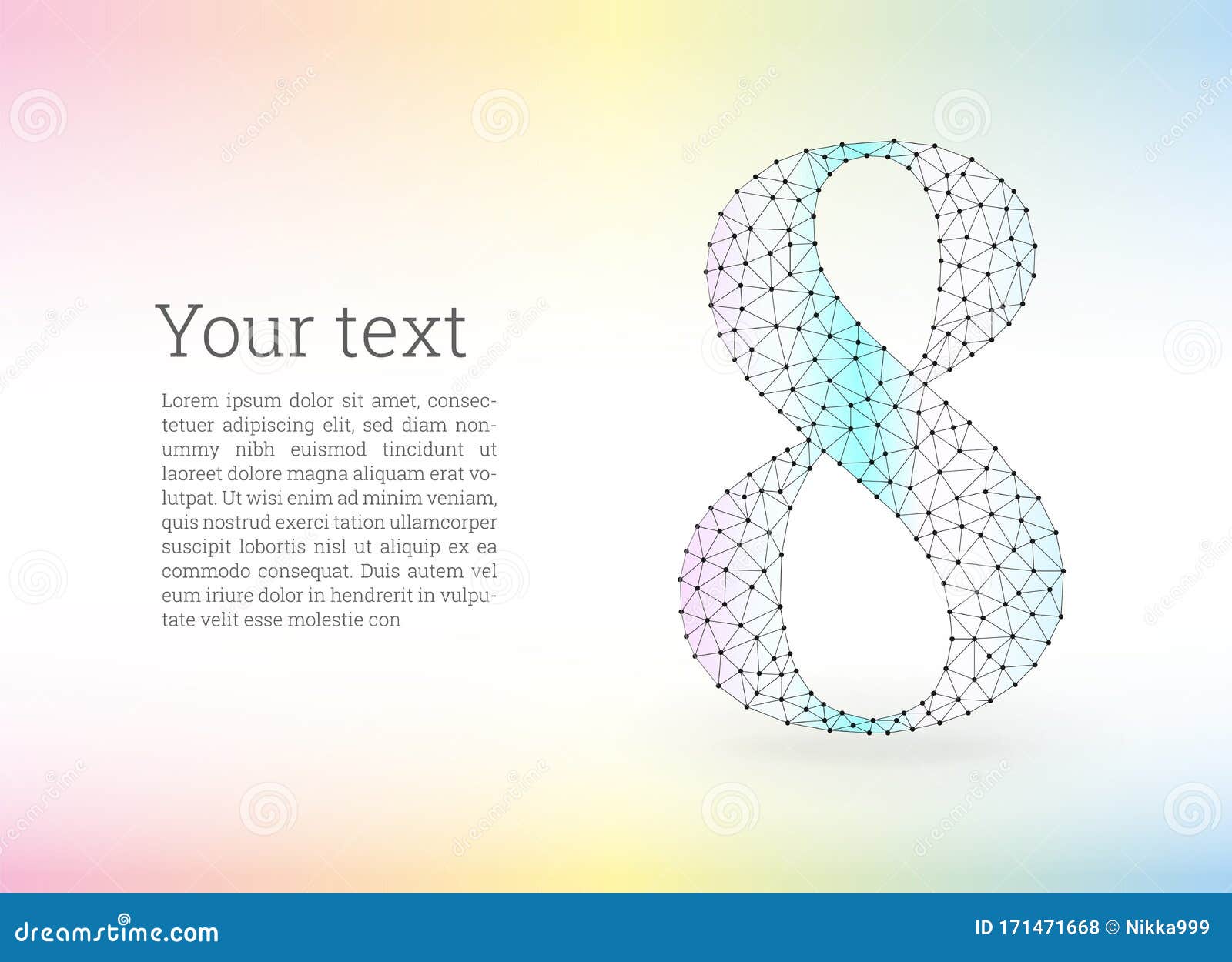 Figure 8 in Pastel Colors Low Polygon Illustration. Number Eight ...