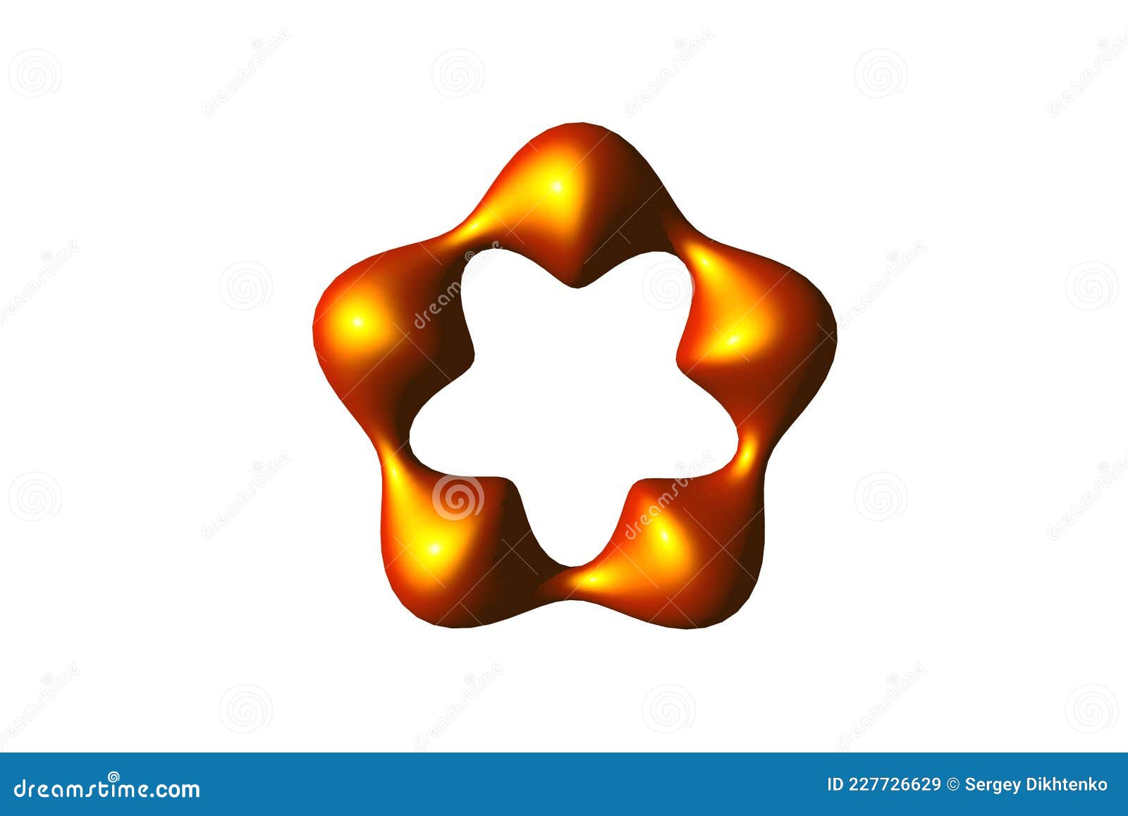 Figure Pentacircle Form 3d Rendering White Background Stock ...