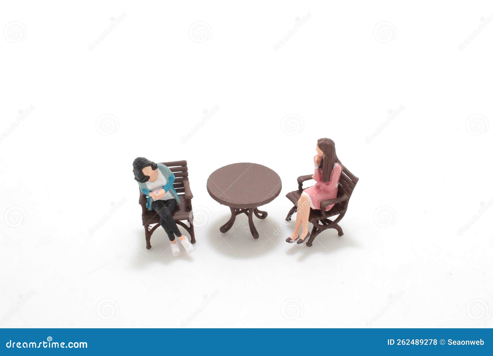 The Figure People with the Seat and Table Stock Photo - Image of ...