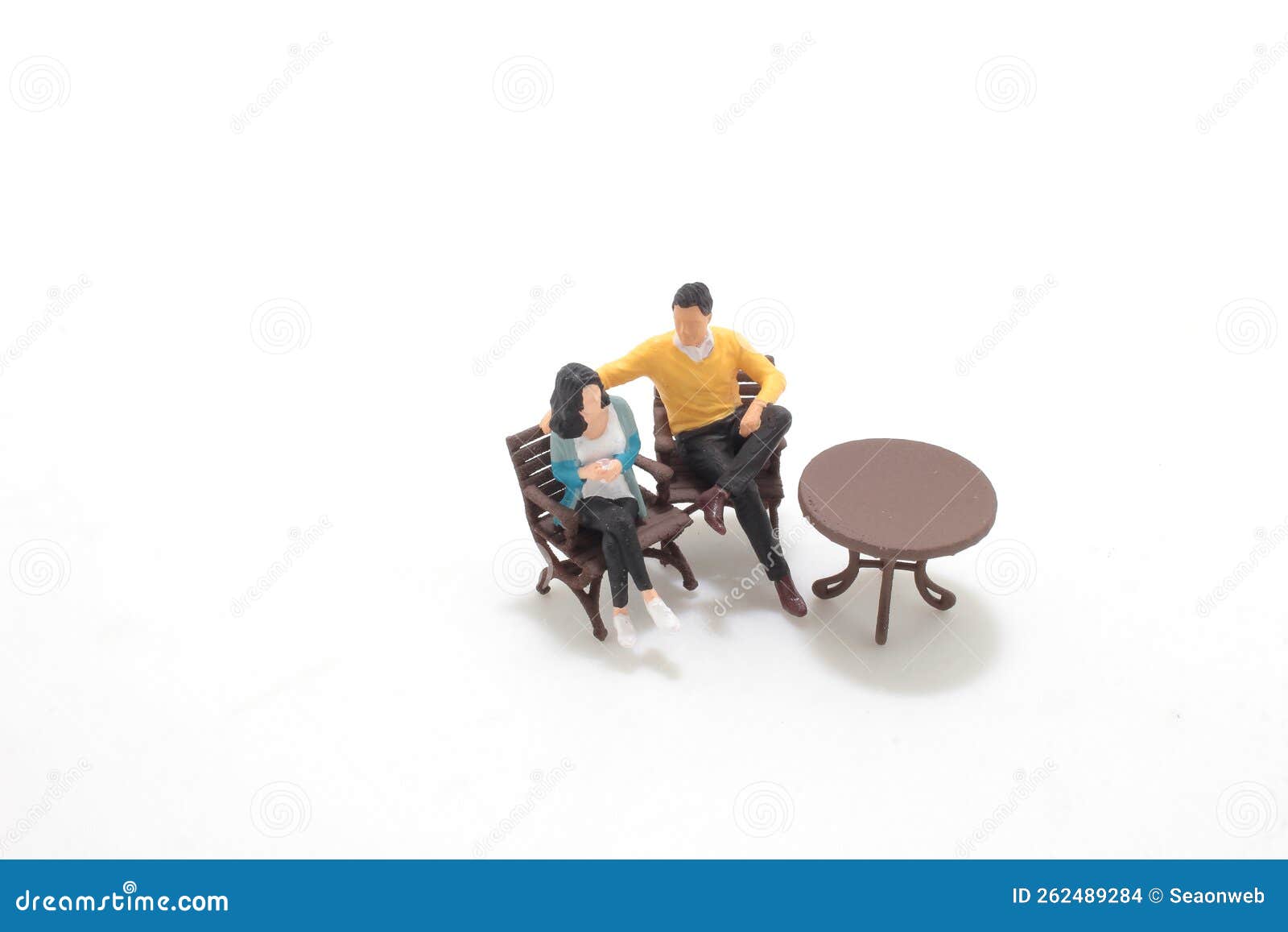 The Figure People with the Seat and Table Stock Photo - Image of ...