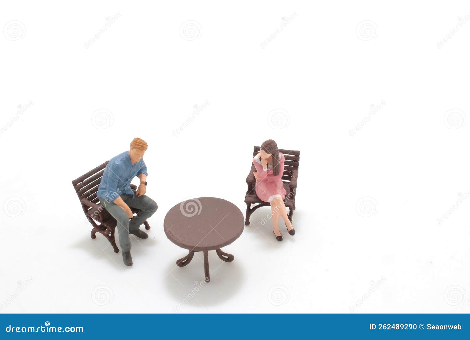 The Figure People with the Seat and Table Stock Photo - Image of ...