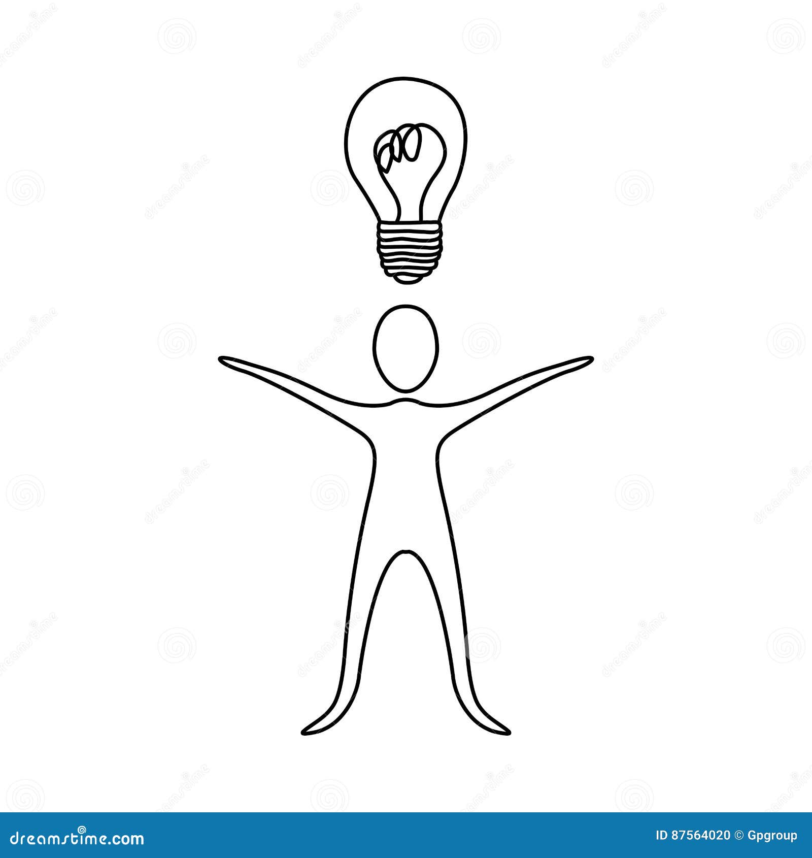Figure Person that Have a Good Idea Icon Stock Illustration ...