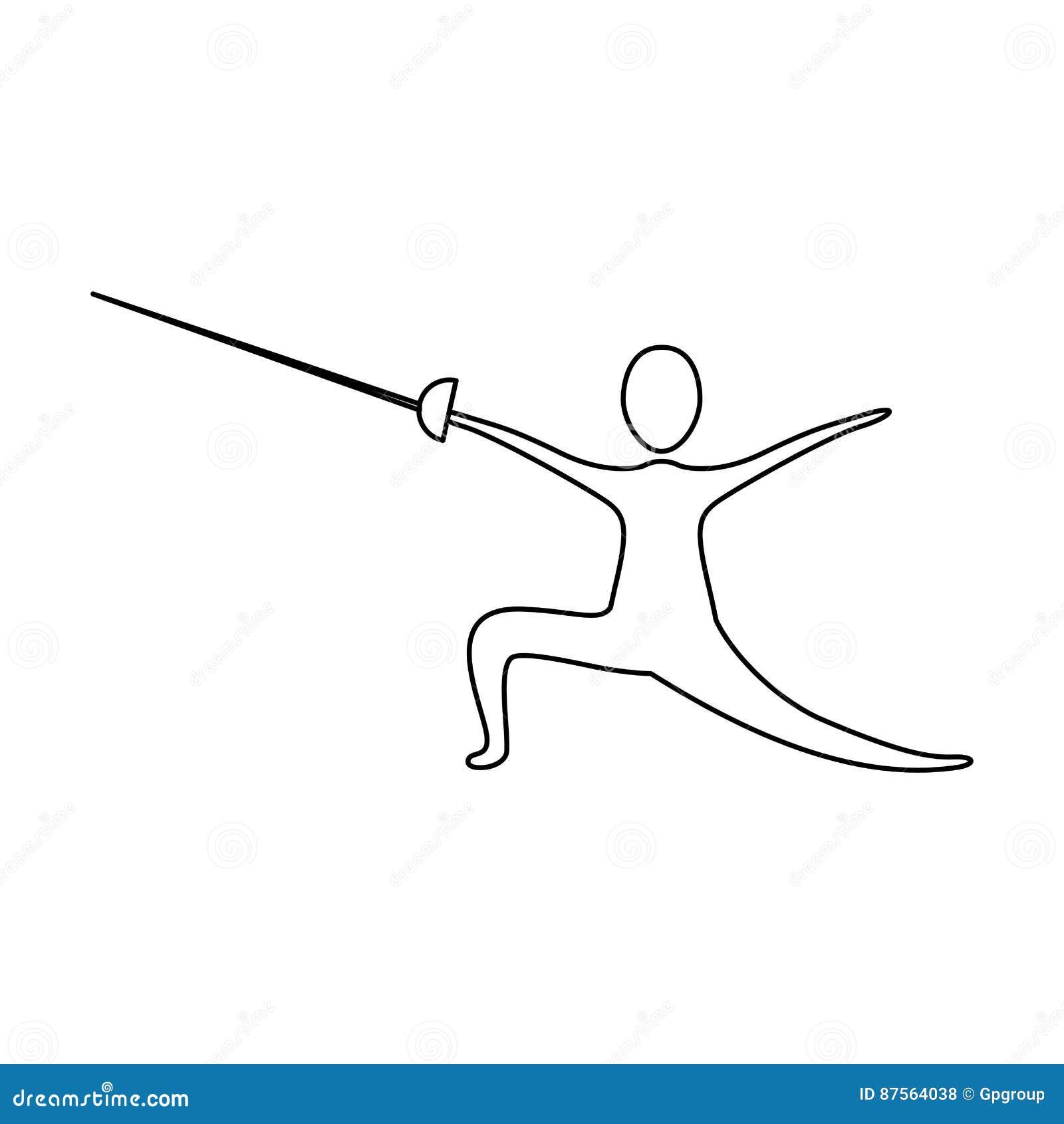 Figure Person Practicing Fencing Stock Illustration - Illustration of ...