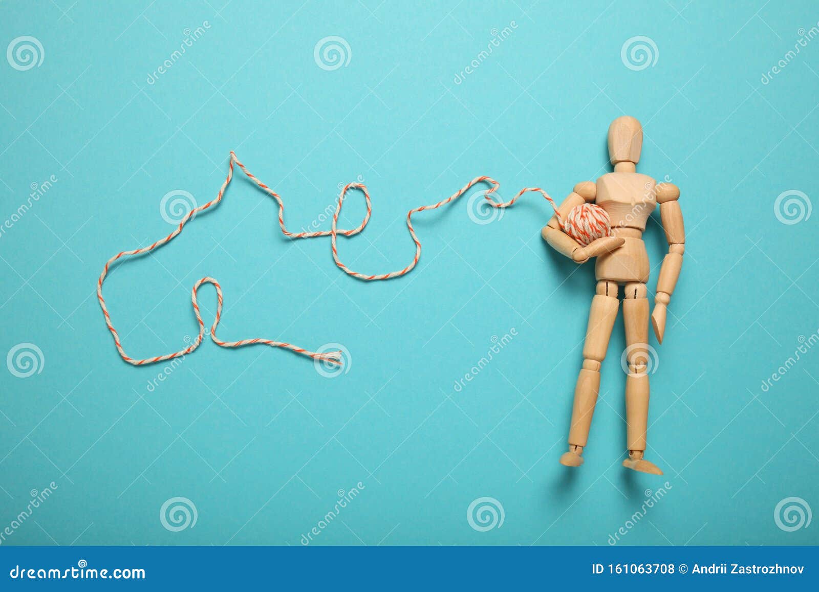 Figure of Person with Tangle of Problems, Solving Difficulties Stock ...