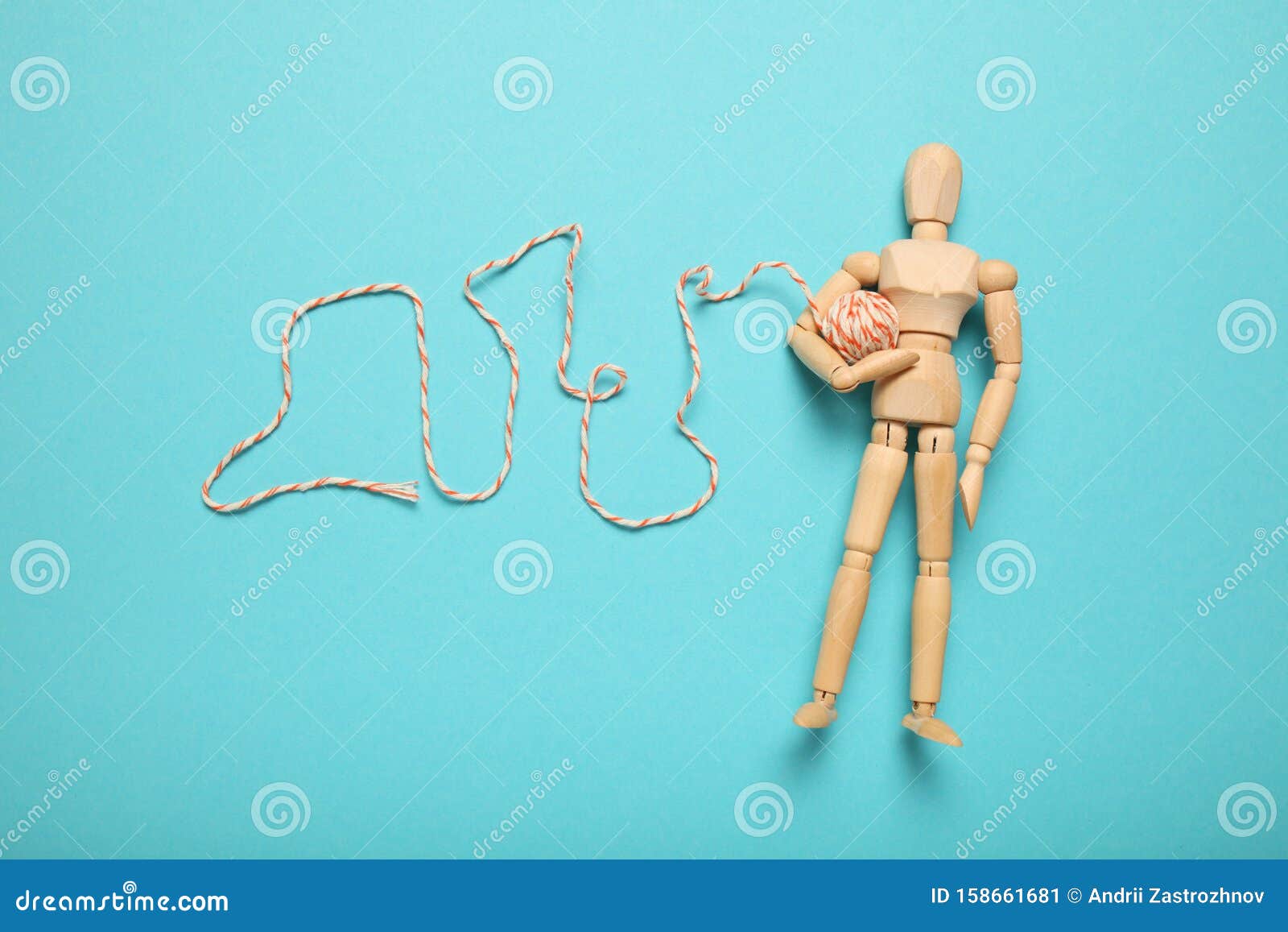 Figure of Person with Tangle of Problems, Solving Difficulties Stock ...