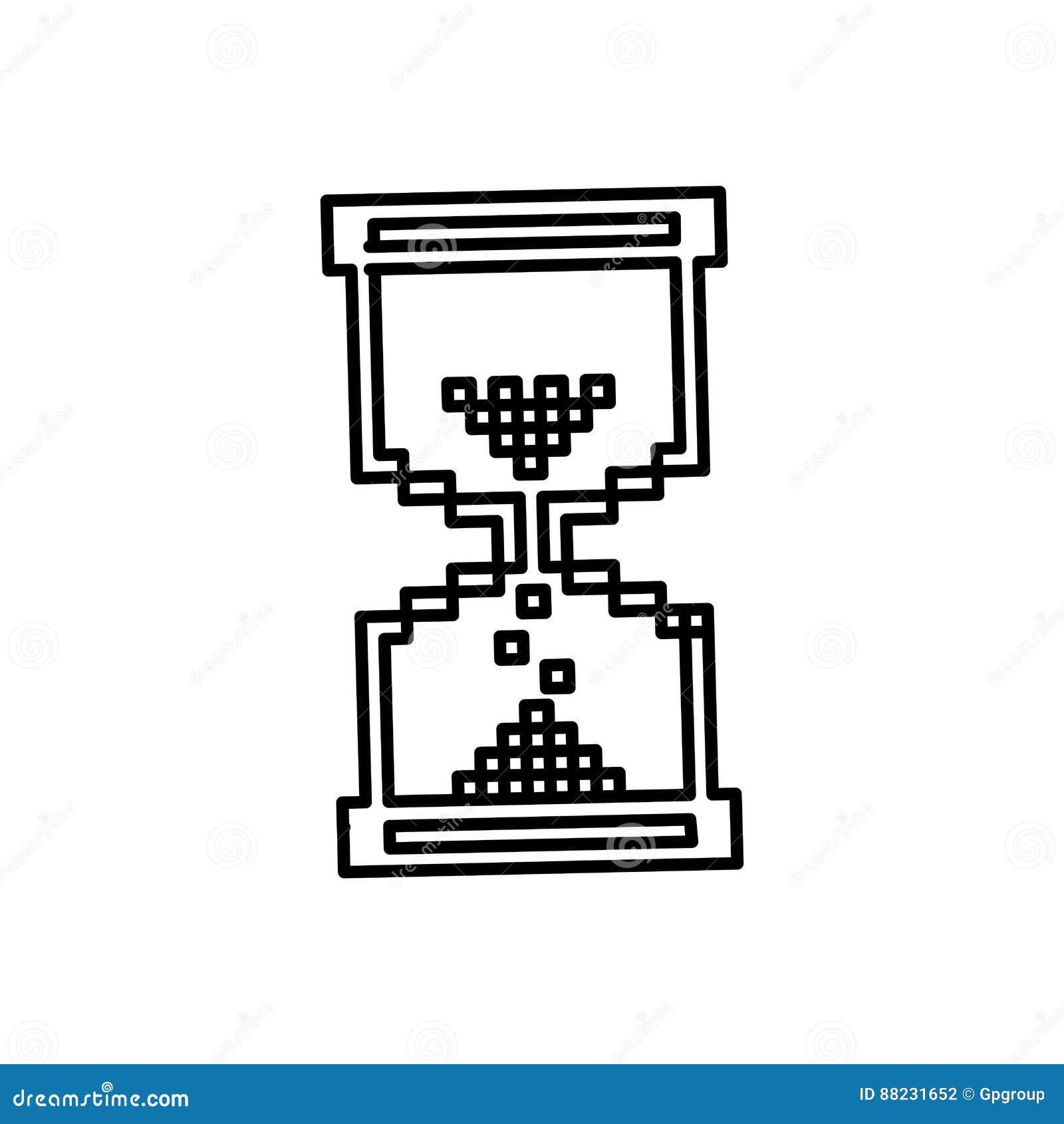 Pixel Hourglass Icon Set. 8 Bit Loading Game, Mouse Illustration Symbol ...