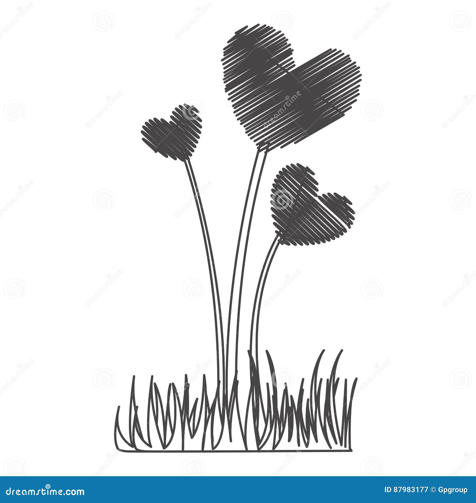 Figure plant heart icon stock illustration. Illustration of element ...