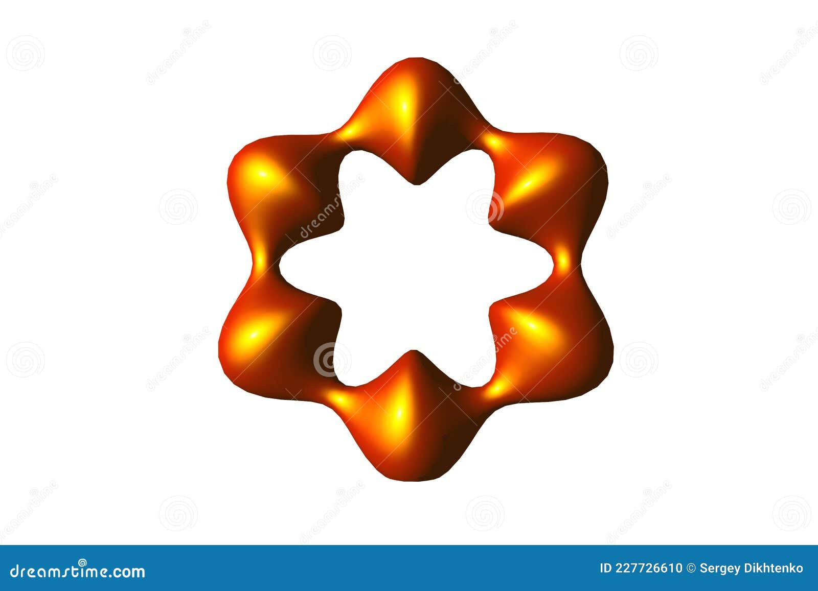 Figure 6 Point Bulged Form 3d Rendering White Background Stock Photo ...