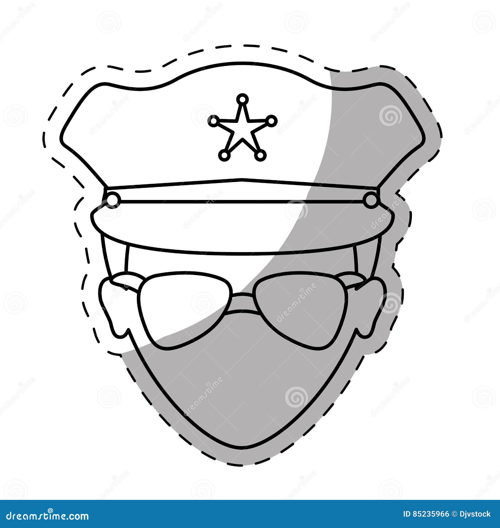 Figure Police Face Icon Image Stock Illustration - Illustration of ...