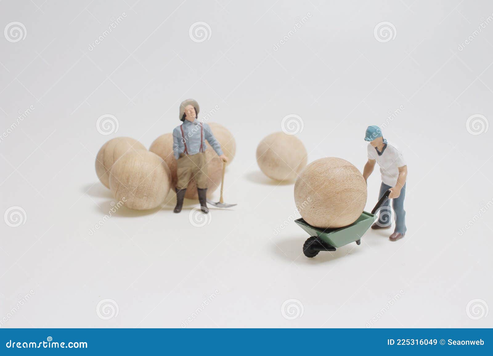 The Figure Pushing Wooden Block and Circle Stock Image - Image of ...