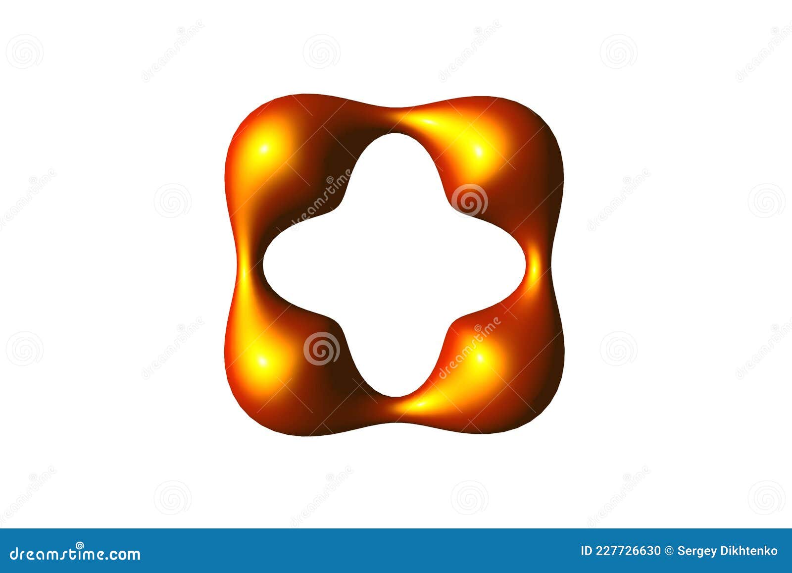 Figure Quad Bulged Form 3d Rendering White Background Stock Photography ...