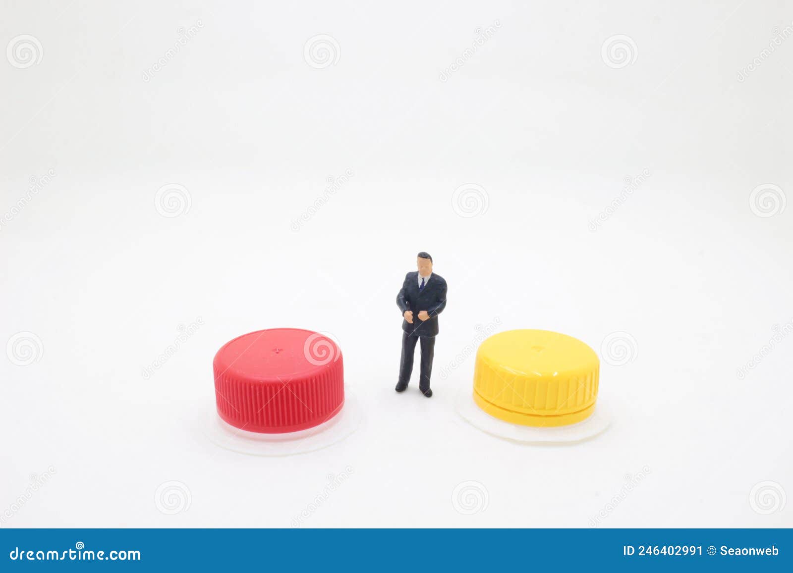 The Figure with the Red and Yellow Button Stock Image - Image of flip ...