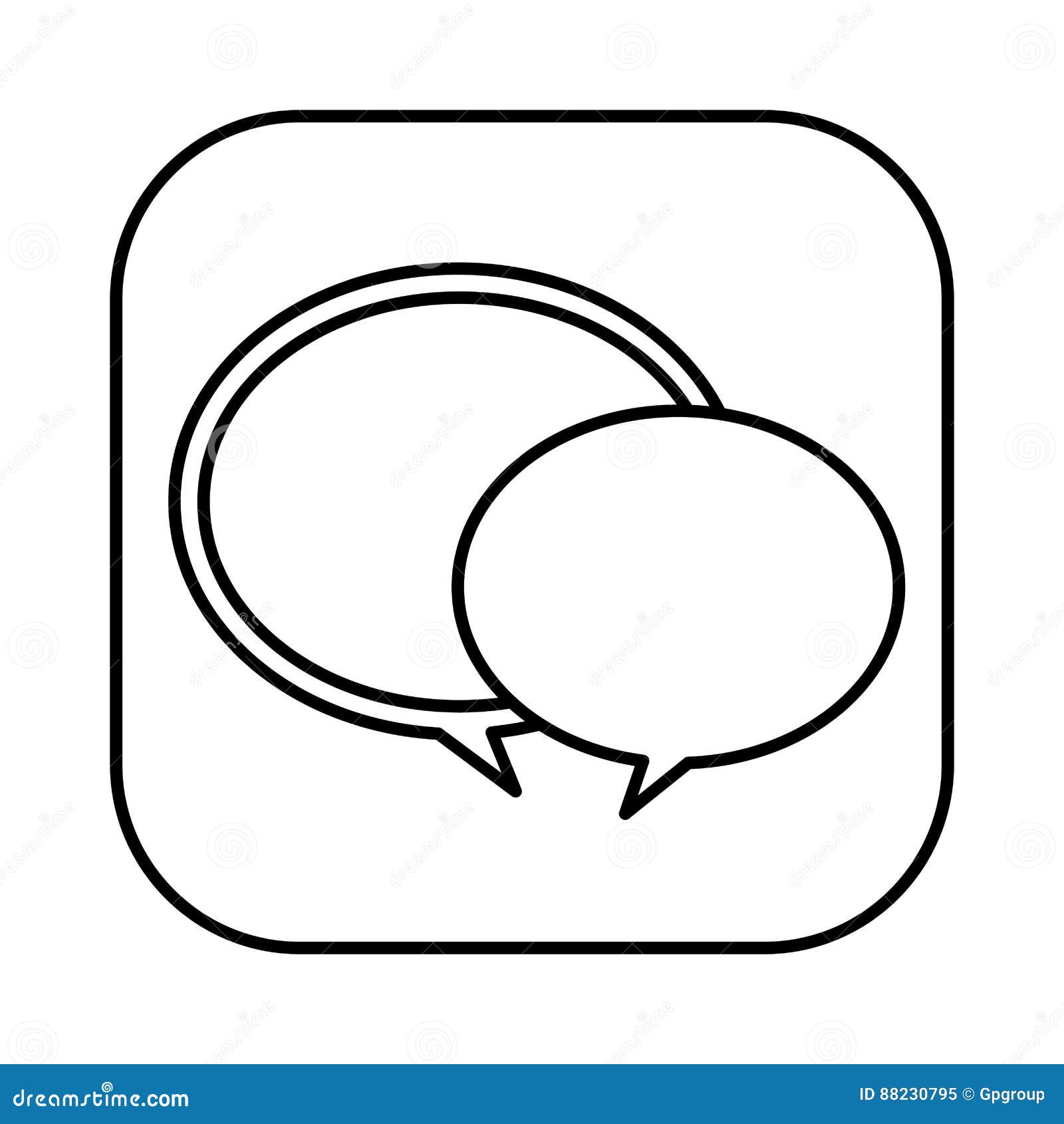Figure Round Chat Bubbles Icon Stock Illustration - Illustration of ...