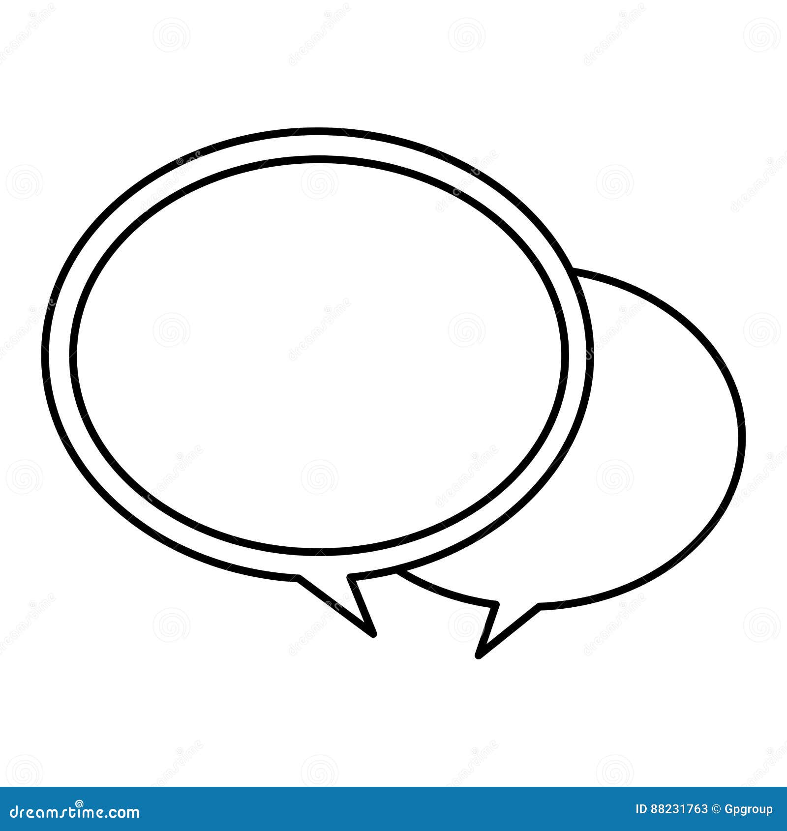 Figure Round Chat Bubbles Icon Stock Illustration - Illustration of ...