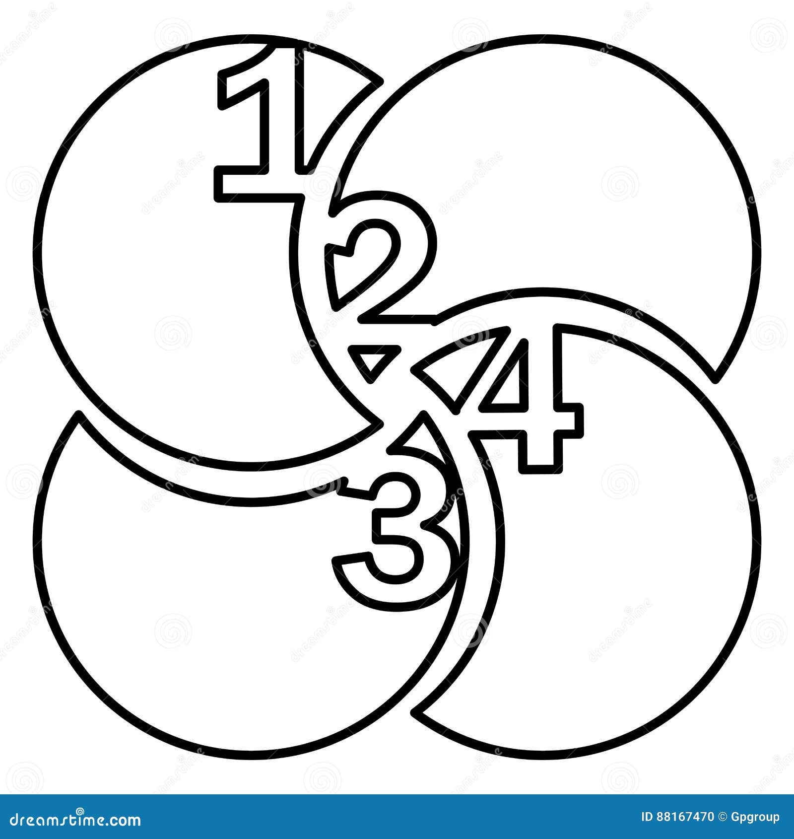Figure Rounds with Number Inside Icon Stock Illustration - Illustration ...