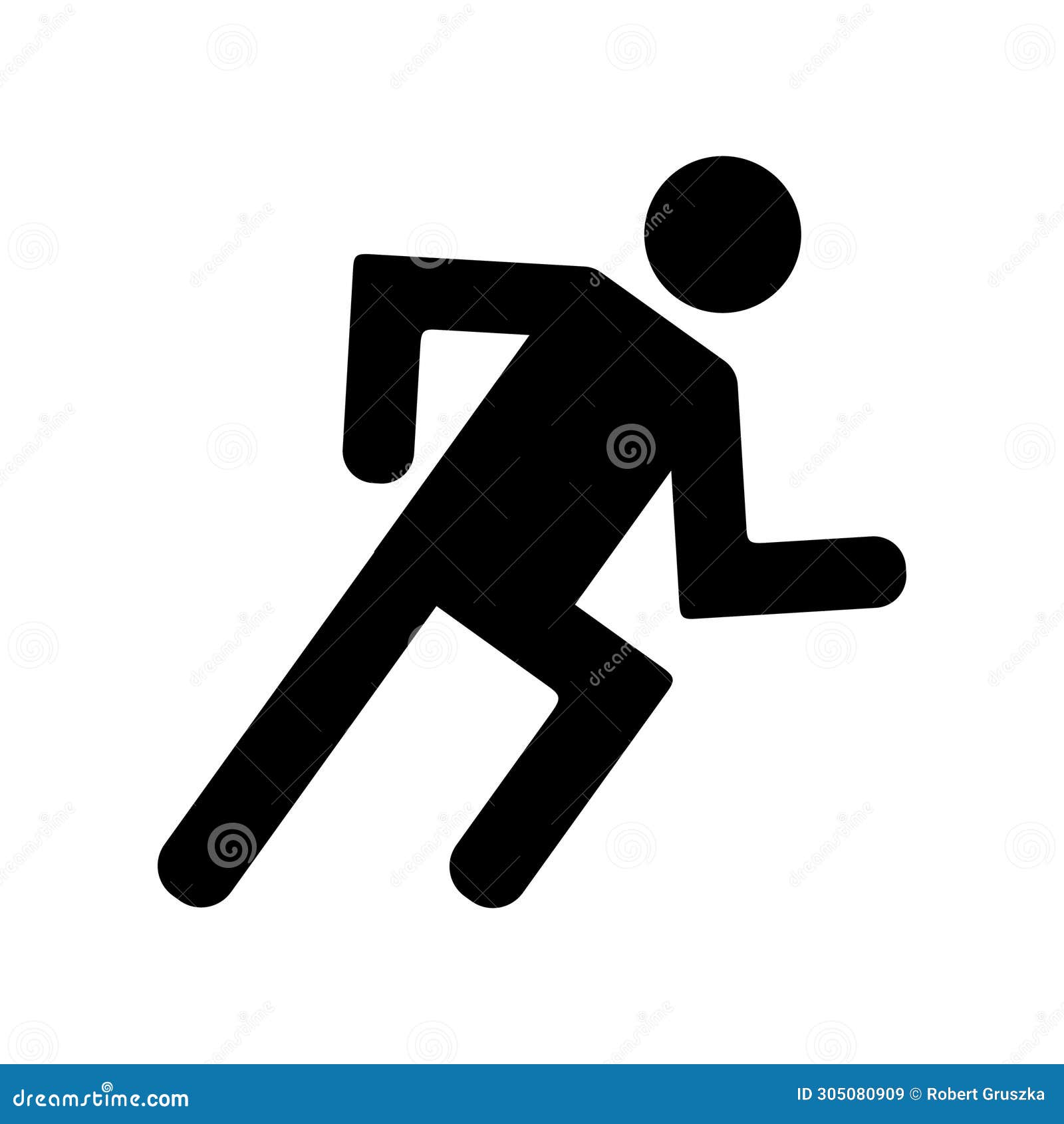Figure in the run stock vector. Illustration of isolated - 305080909