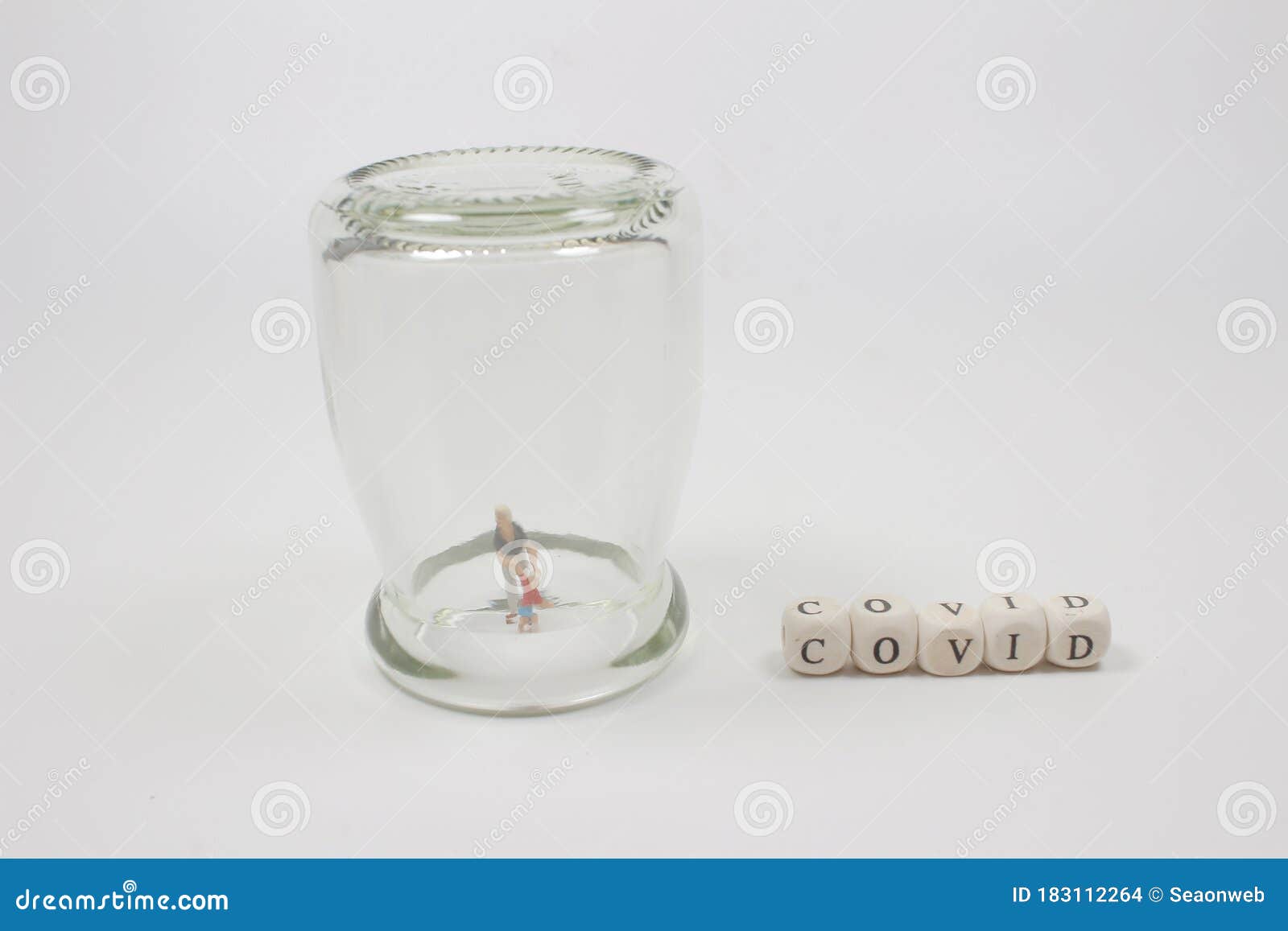 A Figure Safely Inside a Shield Dome that Protects from Virus Stock ...
