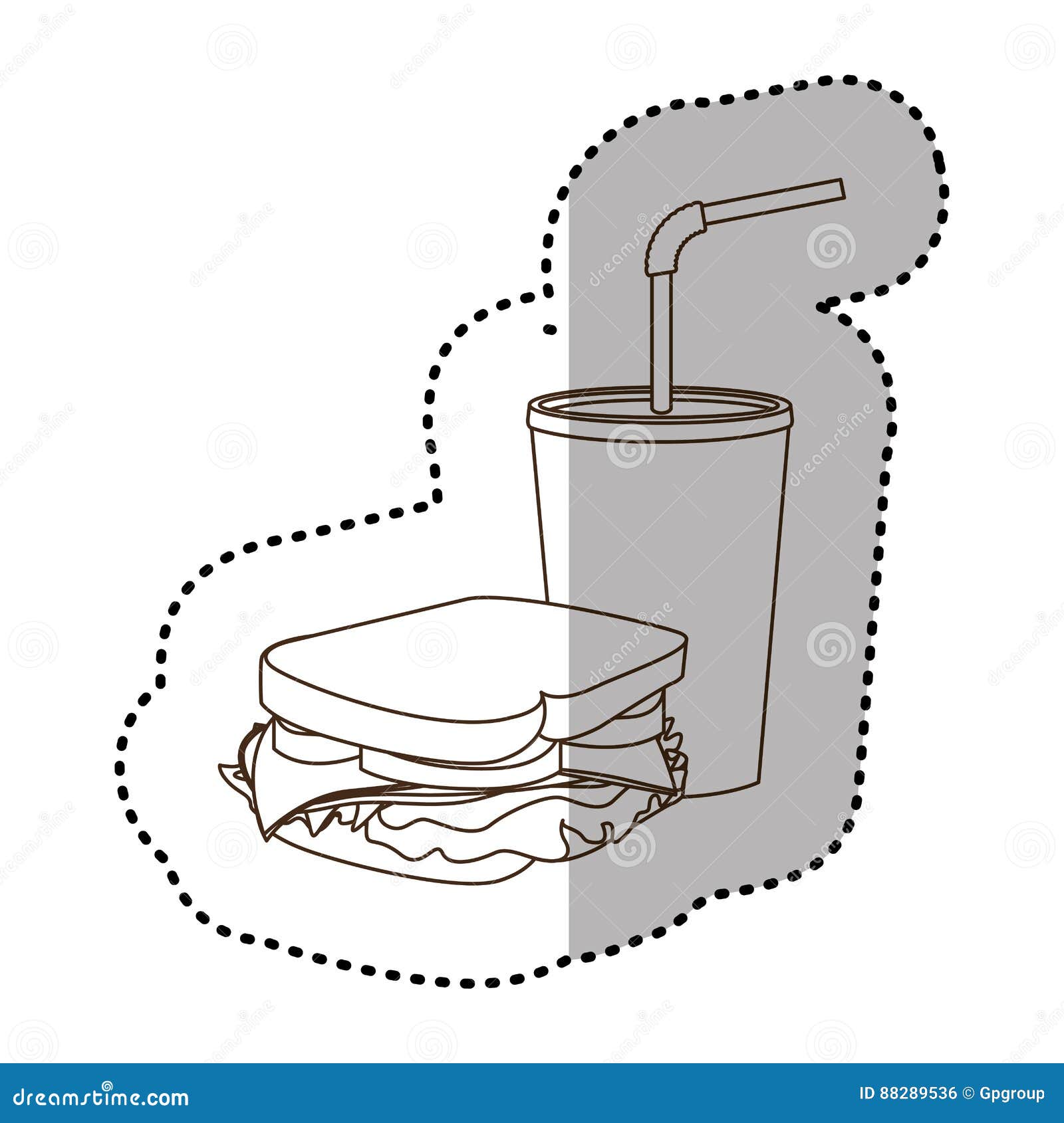 Figure Sandwich With Fries French Icon Royalty-Free Stock Image ...