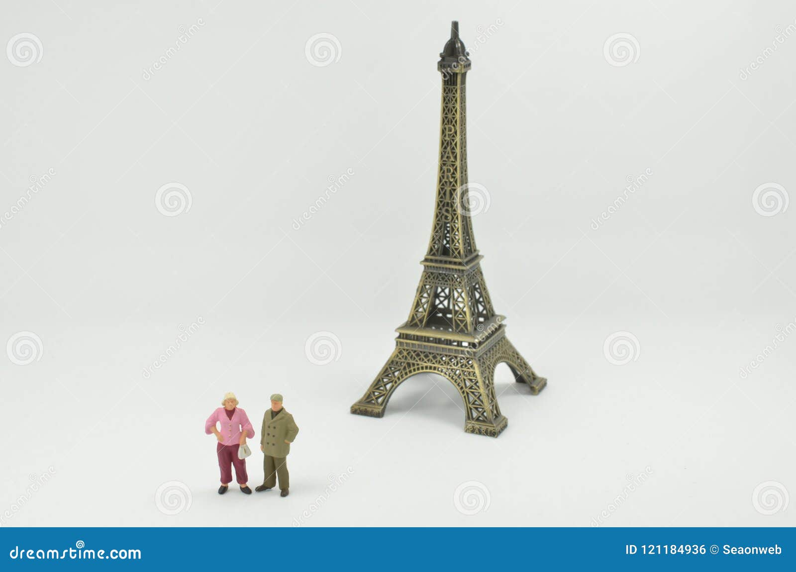 A Figure with the Scale Tower with Paris Stock Photo - Image of ...
