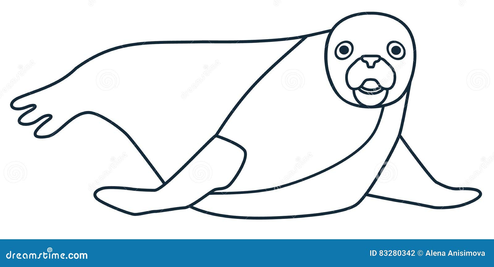 Seal Line Art Animal Vector Illustration Transparent Background ...