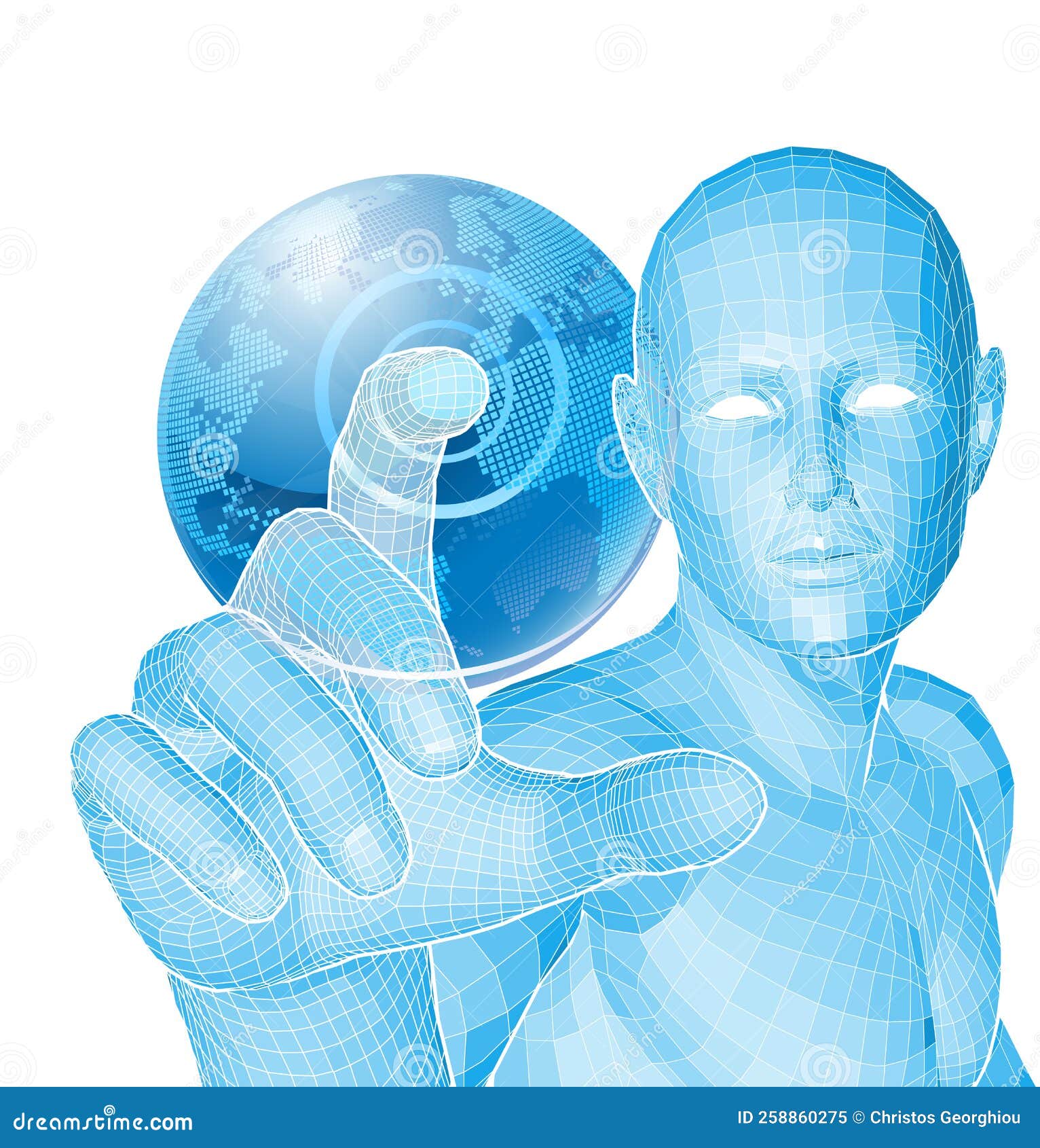 Figure Selecting 3D World Technology Concept Stock Vector ...