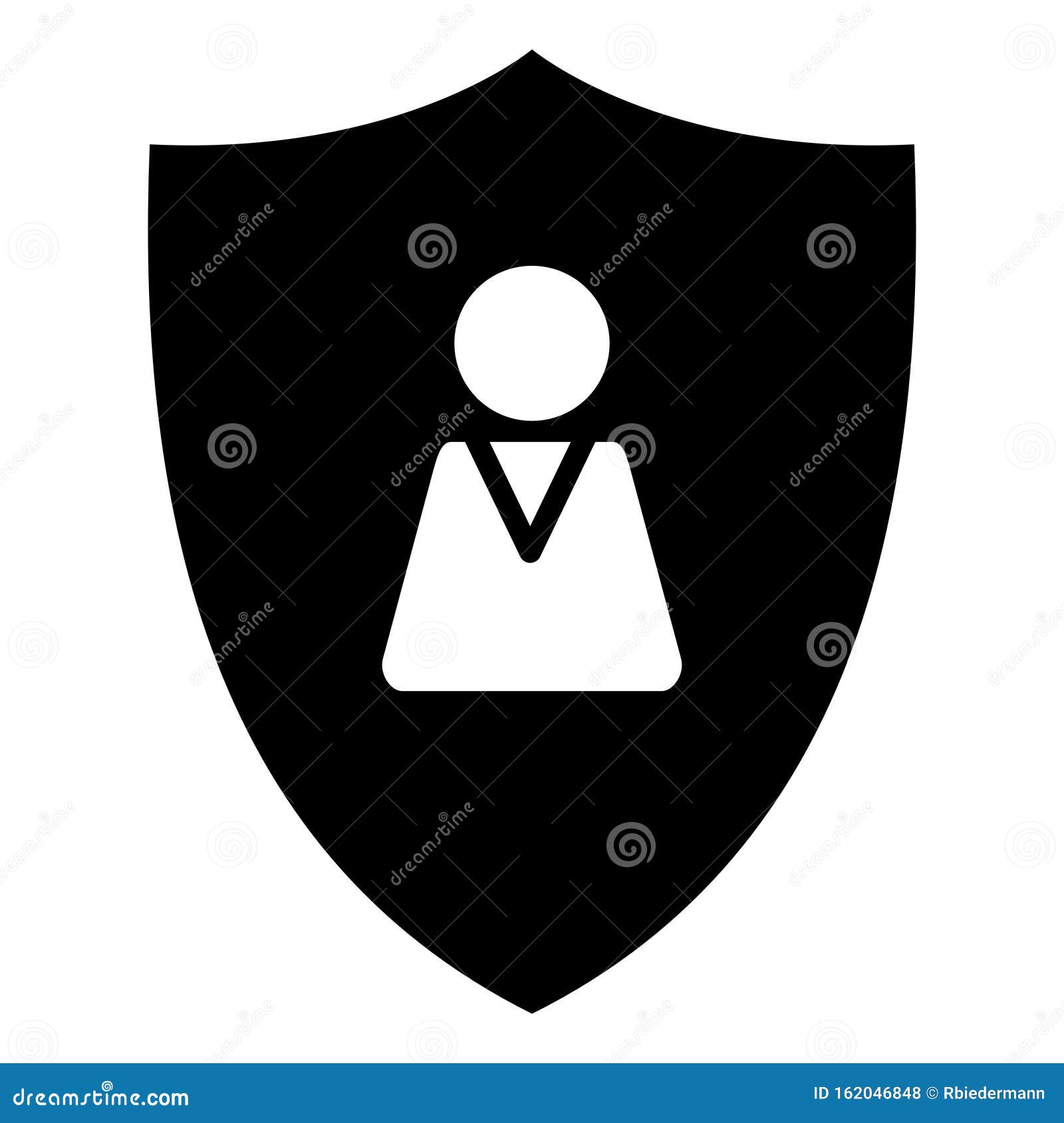 Figure and shield stock vector. Illustration of protection - 162046848
