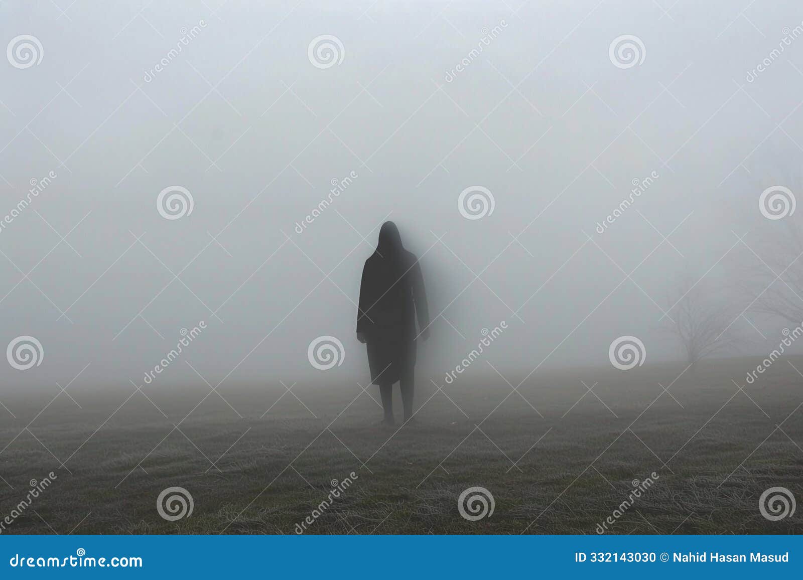 A Figure Shrouded in Mist Hovering Just Off the Ground Stock ...