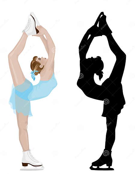 Figure Skater Bielmann Spin Stock Illustration - Illustration of ...