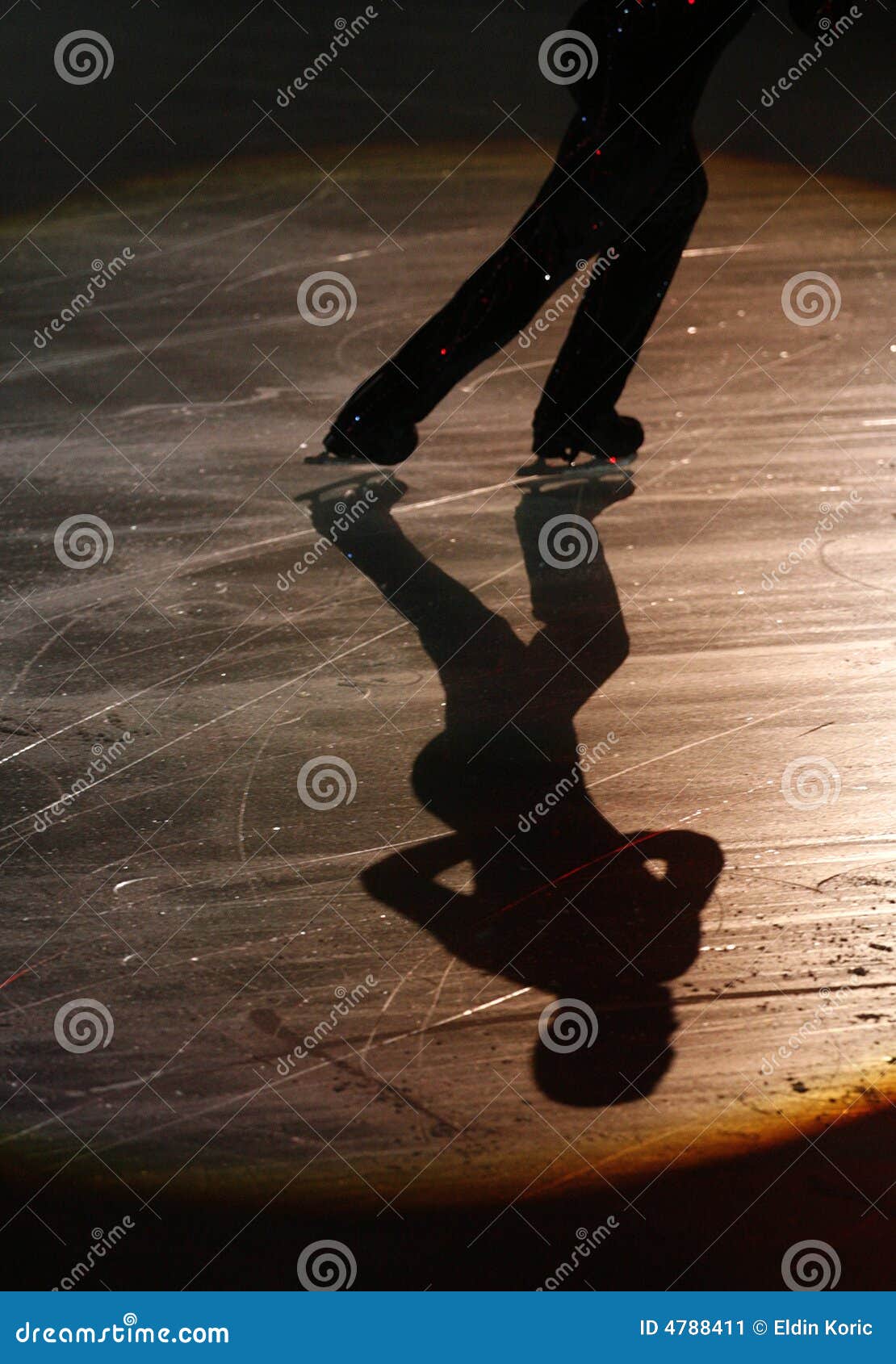 Figure Skater and His Shadow Stock Image - Image of rotation, colours ...
